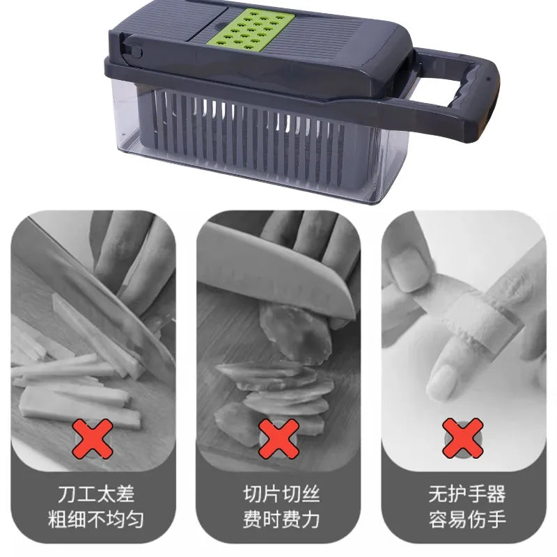 Vegetable Chopper Multifunctional Fruit Grater Cheese Cutter Veggie Ch ...